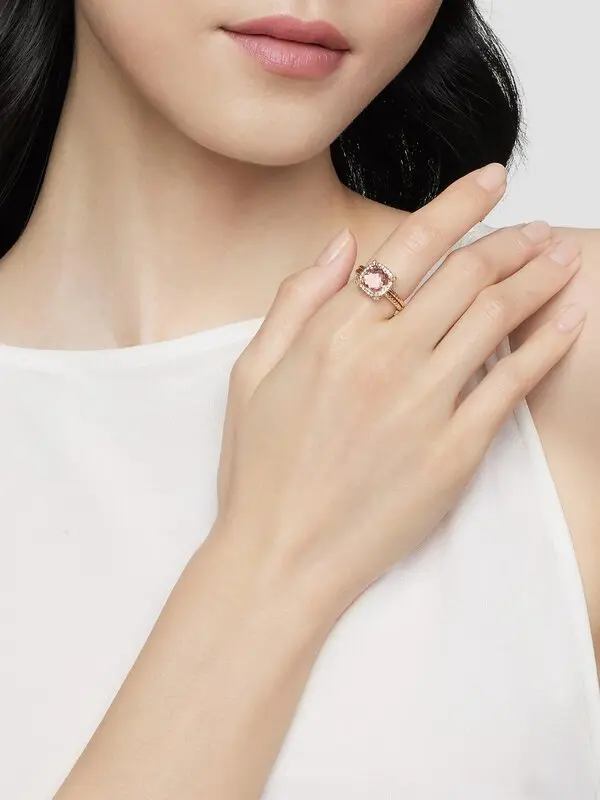 David Yurman Chatelaine Pavé Bezel Ring In 18k Rose Gold With And Diamonds
