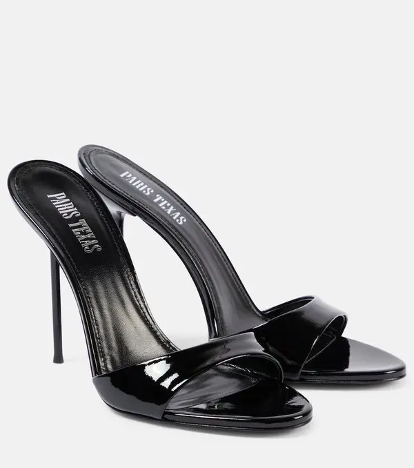 Paris Texas Patent Leather And Pvc Sandals - Black