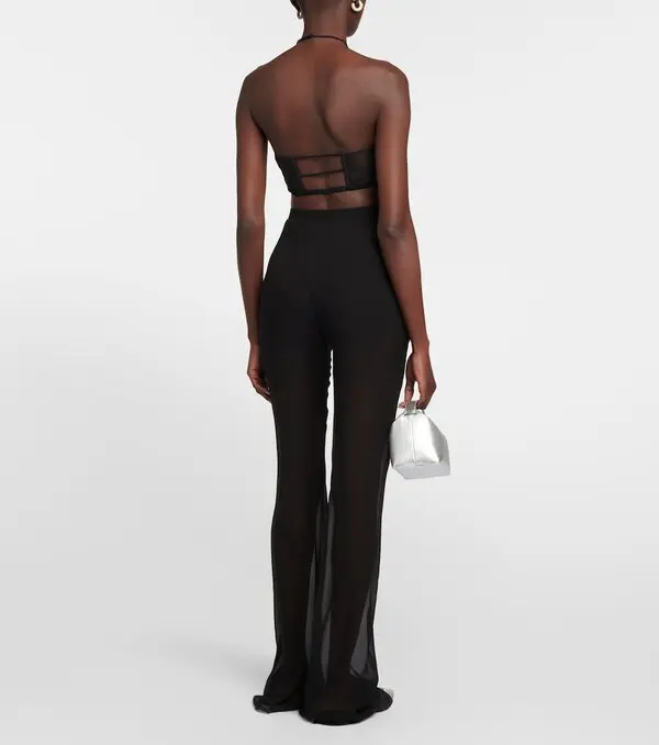 NENSI DOJAKA Tulle-trimmed Wool Bustier - Black