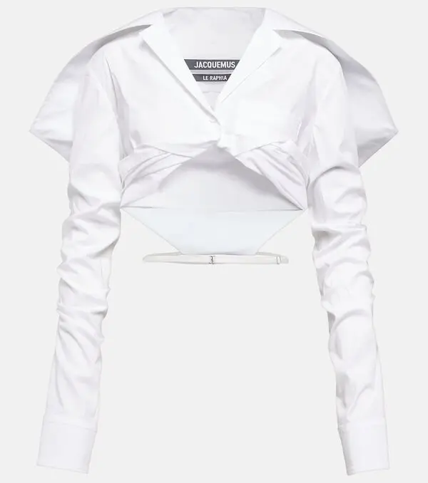 Jacquemus La Chemise Meio Cropped Shirt - White