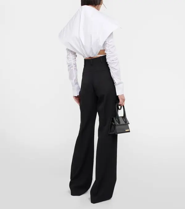 Jacquemus La Chemise Meio Cropped Shirt - White