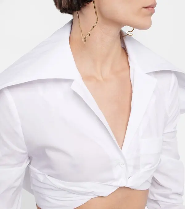 Jacquemus La Chemise Meio Cropped Shirt - White