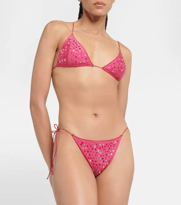 Oseree Gem Embellished Bikini Set In Pink 40% Off Editorialist