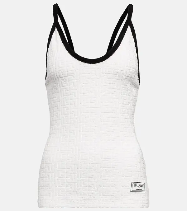 Balmain Monogram Cotton-blend Tank Top