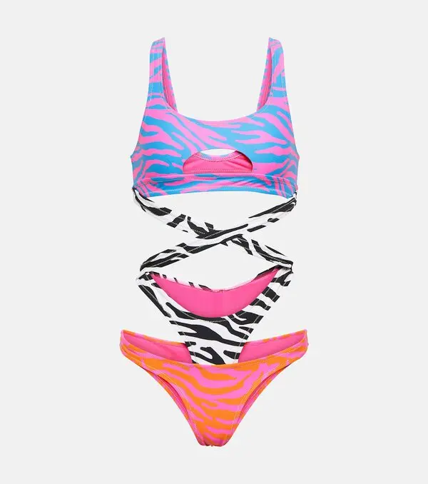 REINA OLGA Theresa Animal Print Swimsuit - Multicoloured