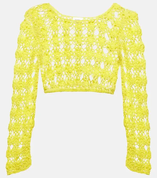 Anna Kosturova Bella Crochet Crop Top - Yellow