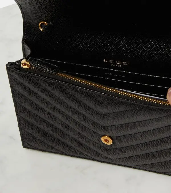 Saint Laurent - Cassandre Matelassé Envelope Leather Shoulder Bag