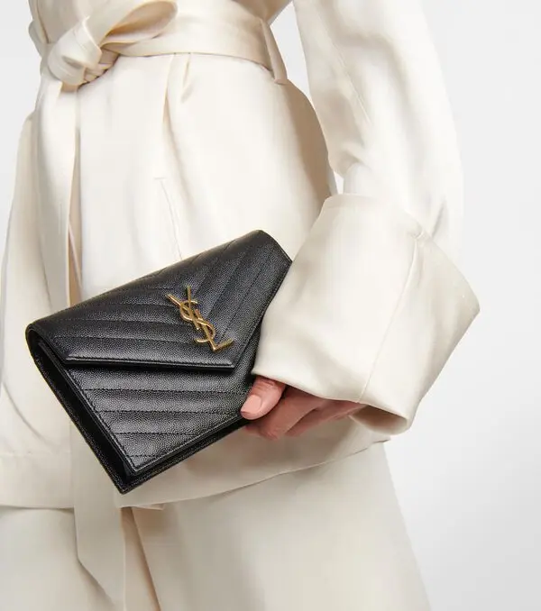 Saint Laurent - Cassandre Matelassé Envelope Leather Shoulder Bag