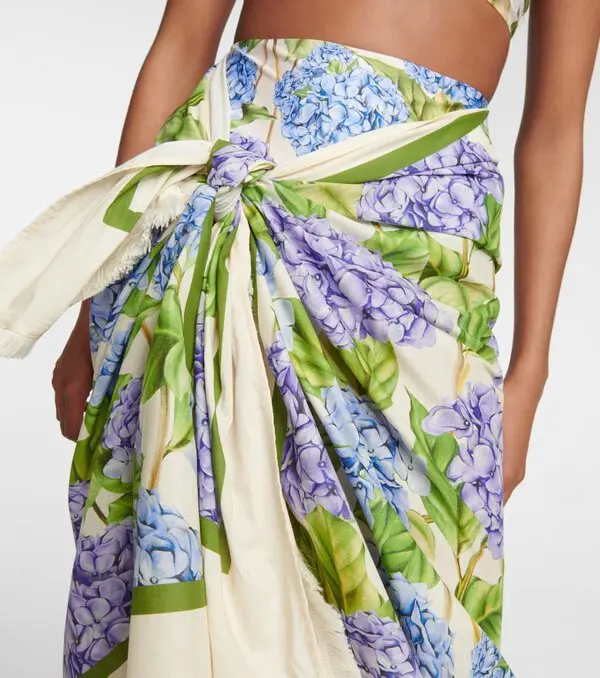 Agua Bendita Orquídea Hortensia Cotton Beach Cover-up