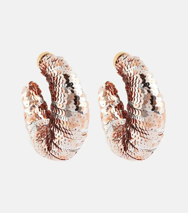 TOM FORD Croissant Sequin Hoop Earrings - Metallic