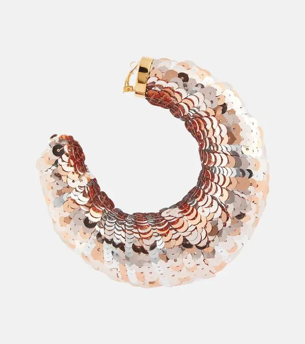 TOM FORD Croissant Sequin Hoop Earrings