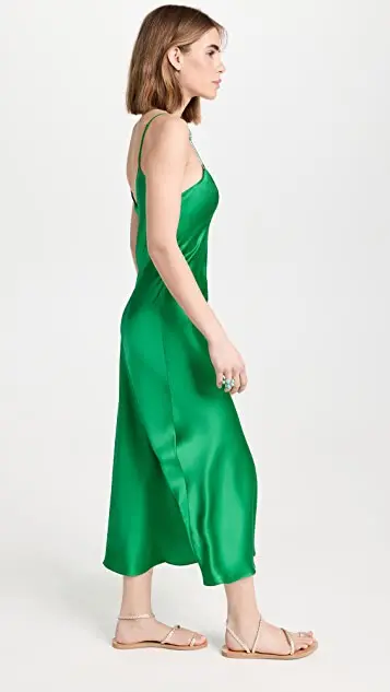 Dannijo Midi Slip Dress - Emerald | Editorialist