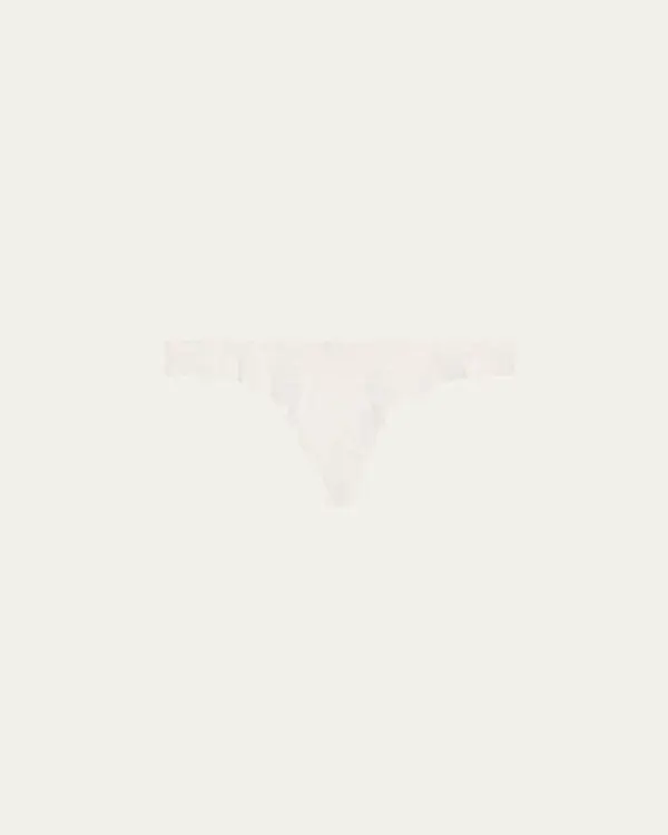 Kiki De Montparnasse Leche Moi Scalloped Lace Thong - Ivory