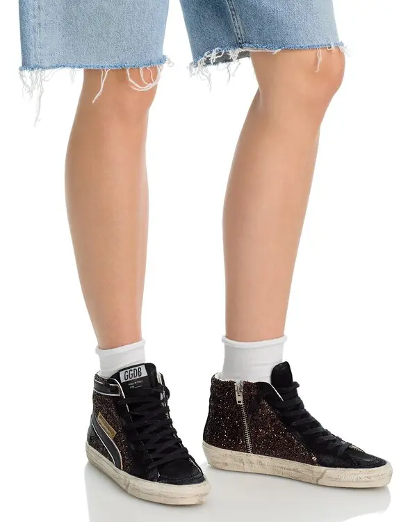 GOLDEN GOOSE Slide High-top Sneakers - Coffee Brown