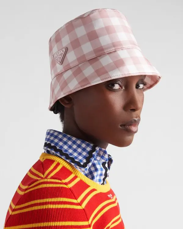 Prada Printed Re-Nylon Bucket Hat - Alabaster Pink  display picture 1
