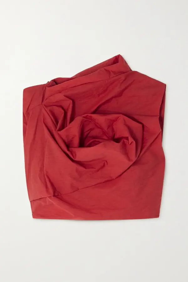 Acne Studios Cropped Draped Cotton-blend Poplin Top