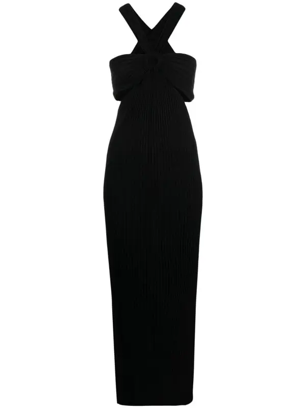 Ba&sh Gathered Ribbed-knit Maxi Dress