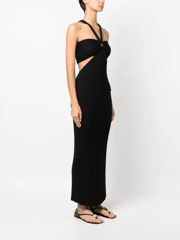 Ba&sh Gathered Ribbed-knit Maxi Dress