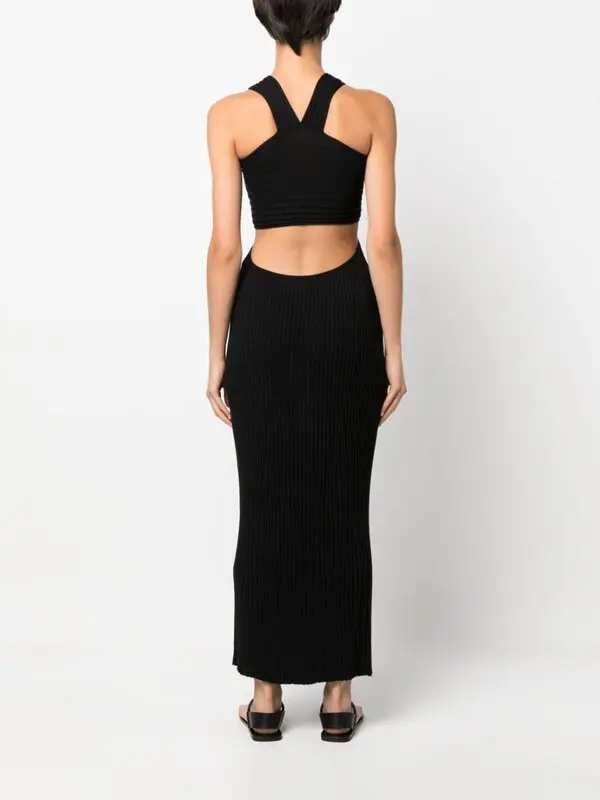 Ba&sh Gathered Ribbed-knit Maxi Dress
