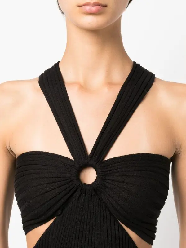 Ba&sh Gathered Ribbed-knit Maxi Dress