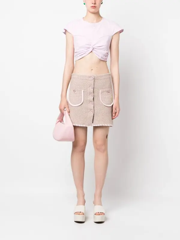 CORMIO Chiara Flower-buttons Mini Skirt - Neutrals