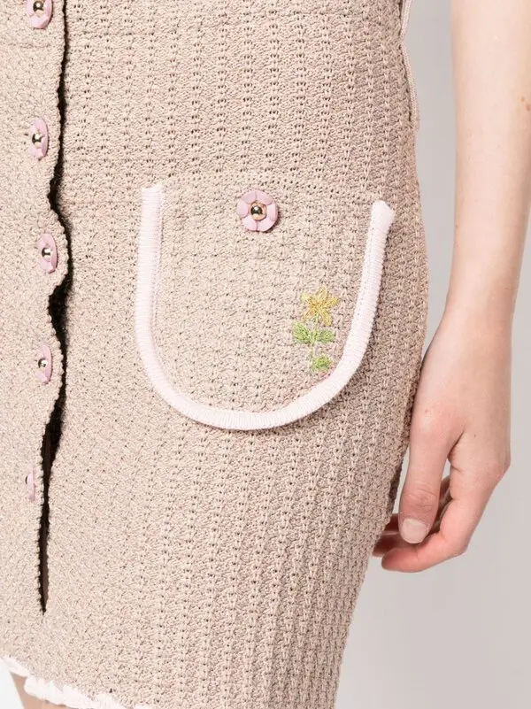 CORMIO Chiara Flower-buttons Mini Skirt - Neutrals