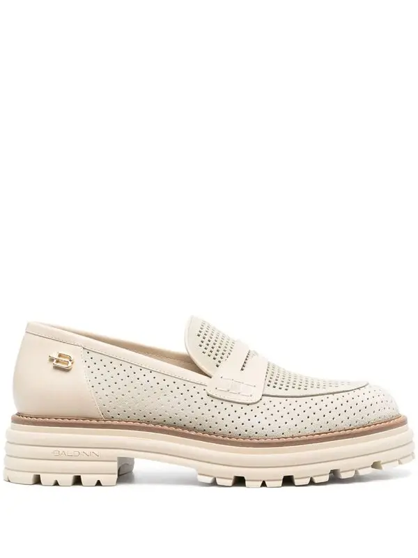 BALDININI Bead-detail Suede Loafers
