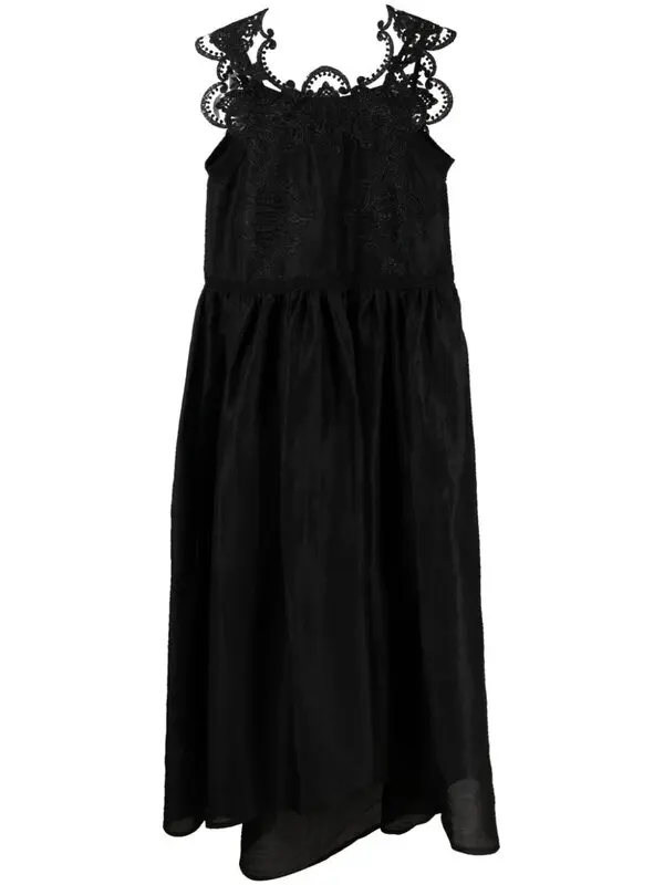 Maurizio Mykonos Lace Cut-Out Long Dre In Black - 31% Off