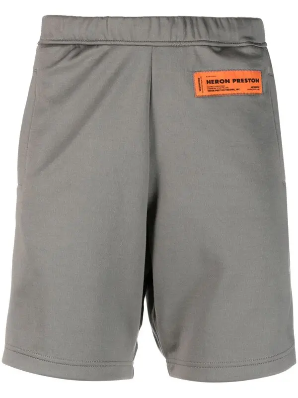 Heron Preston Logo Patch Track Shorts - Grey