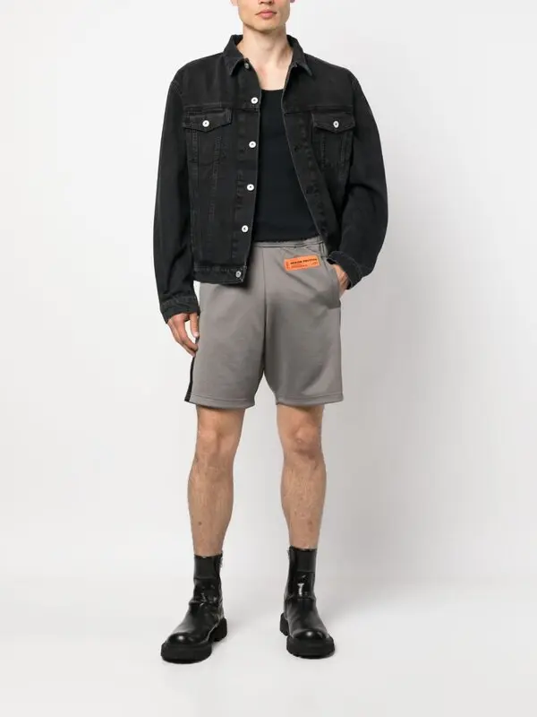 Heron Preston Logo Patch Track Shorts - Grey
