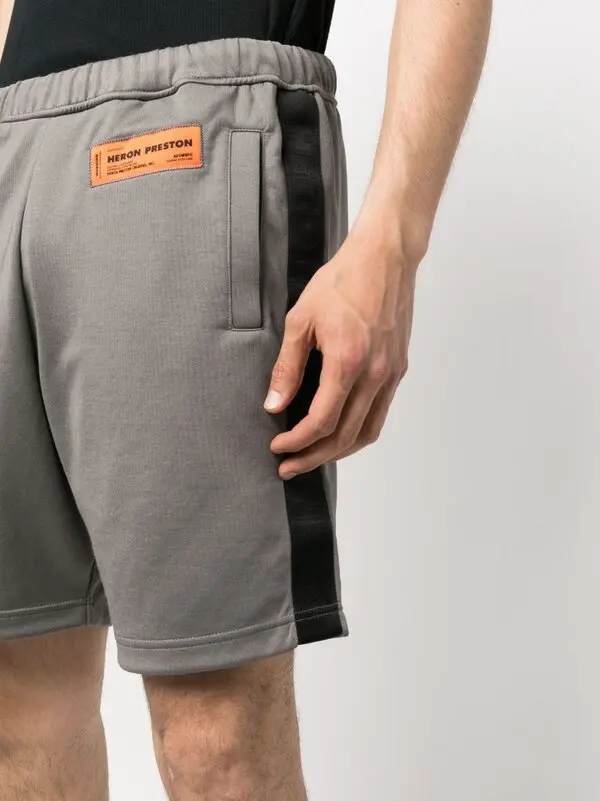 Heron Preston Logo Patch Track Shorts - Grey