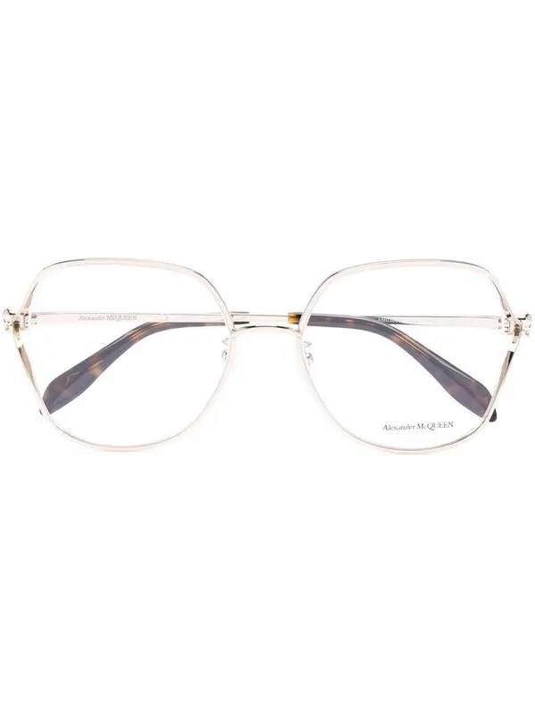 Alexander McQueen Oversized Eyeglasses - Gold