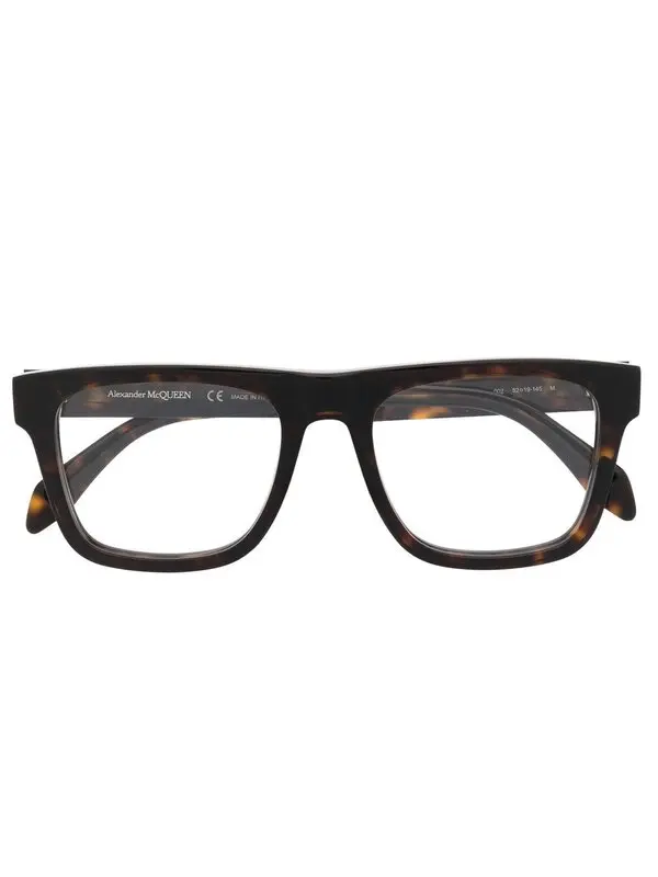 Alexander McQueen Tortoiseshell Square-frame Glasses - Brown