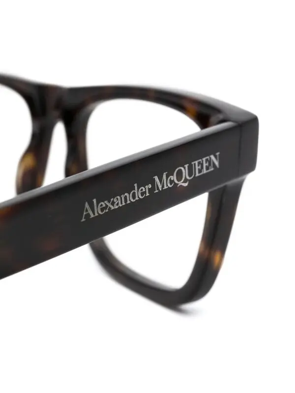 Alexander McQueen Tortoiseshell Square-frame Glasses - Brown