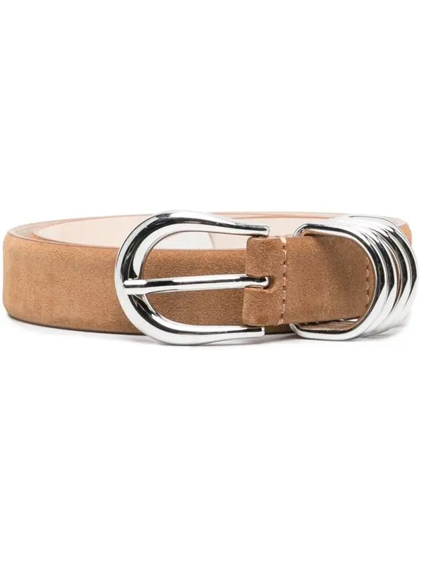 DEHANCHE Hollyhock 3-ring Suede Belt - Brown