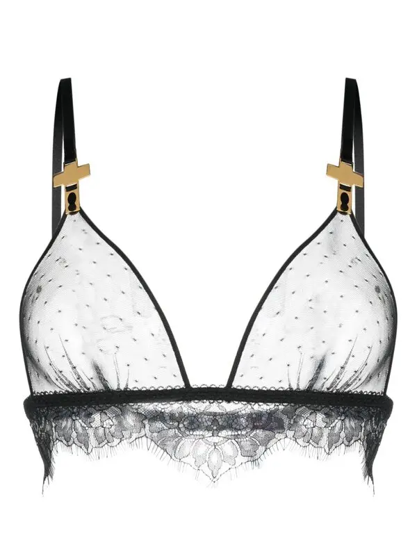 MAISON CLOSE Inspiration Divine Cross-charm Bra - Black