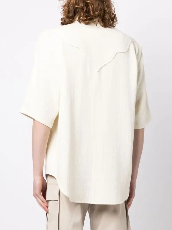 GMBH Layered-detail Terry-cloth Shirt