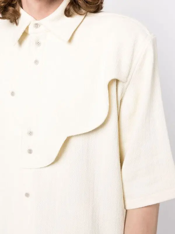 GMBH Layered-detail Terry-cloth Shirt
