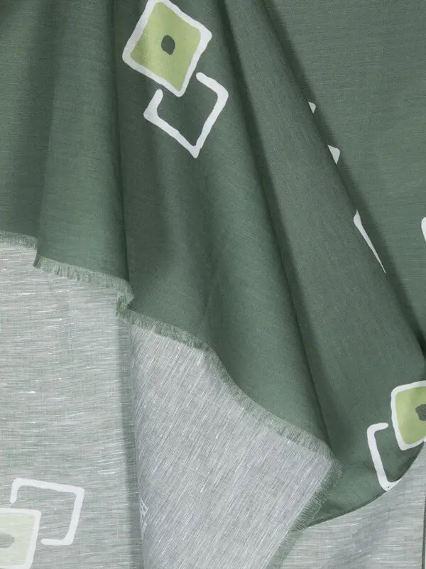 BARBA NAPOLI Graphic-print Frayed Scarf - Green