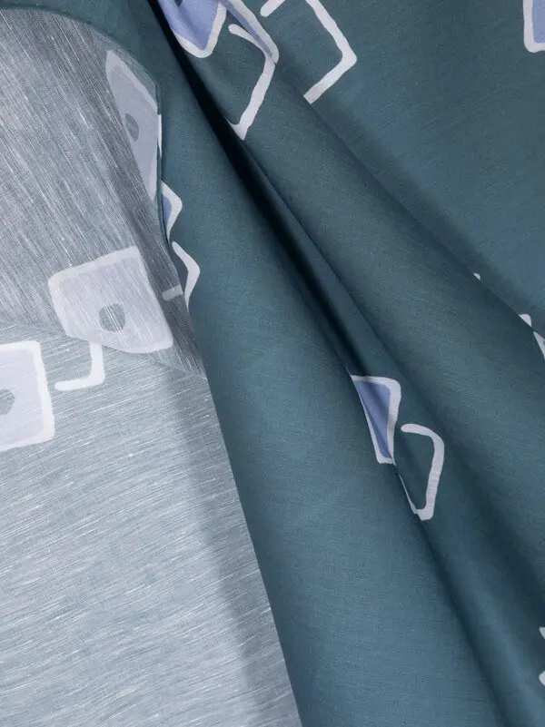 BARBA NAPOLI Graphic-print Frayed Scarf - Blue