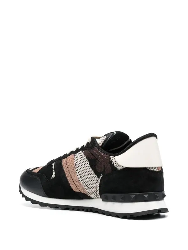 Valentino Garavani Camouflage Rockrunner Low-top Sneakers - Black