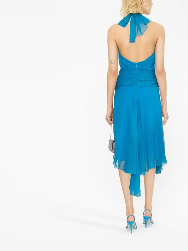 Alberta Ferretti Draped Asymmetrical-hem Dress