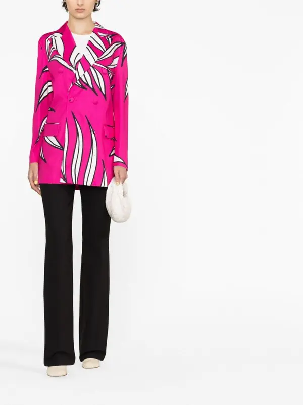 Rochas Floral-print Double-breasted Blazer