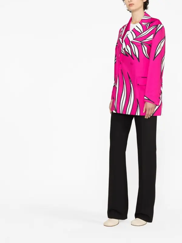Rochas Floral-print Double-breasted Blazer