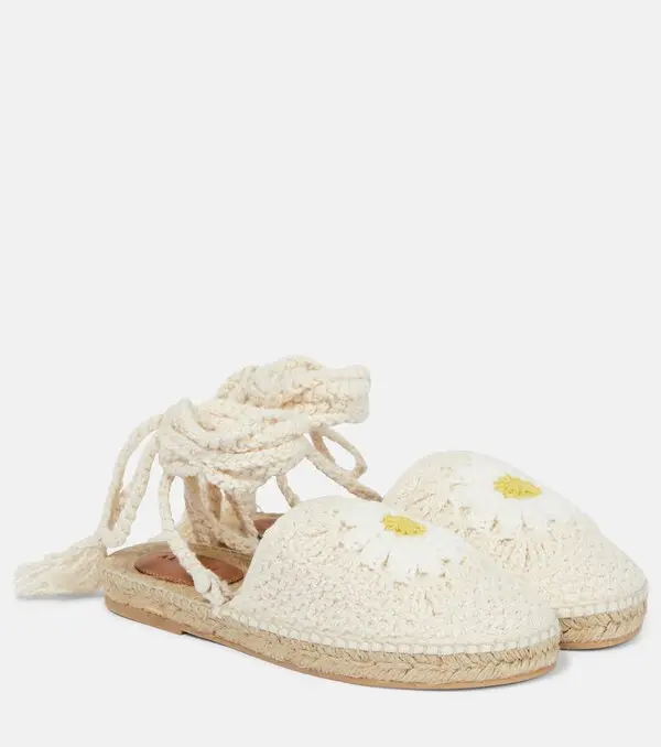 Alanui Daisy Crochet Espadrilles - White