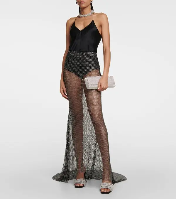 Giuseppe Di Morabito Crystal-embellished Maxi Skirt - Black