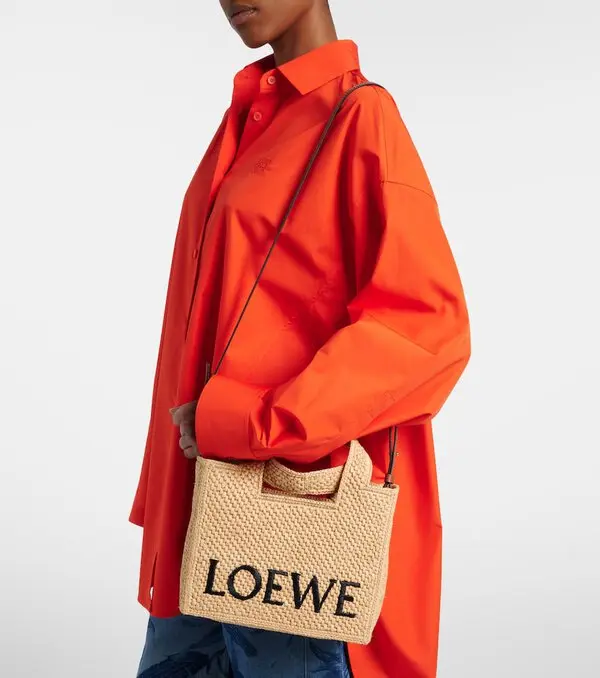 Loewe Small Raffia Top-handle Bag - Beige