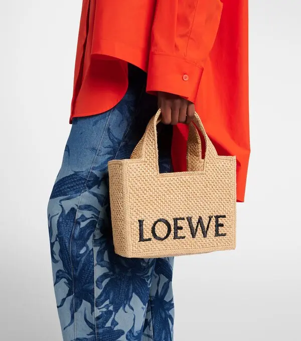 Loewe Small Raffia Top-handle Bag - Beige