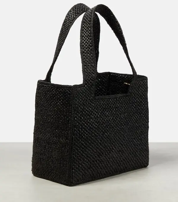 Loewe Medium Raffia Tote Bag - Black