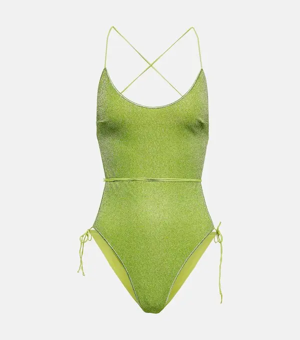 Oseree Lumière Self-tie One-piece Swimsuit - Green